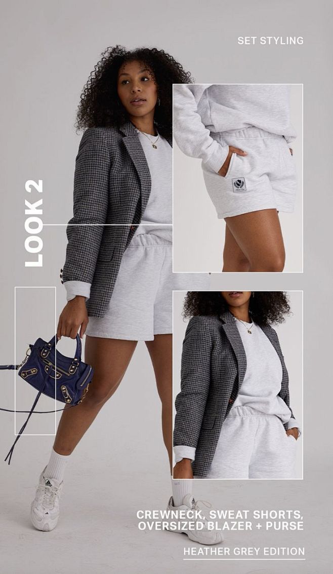 其中包括图片：HEATHER GREY SET STYLING