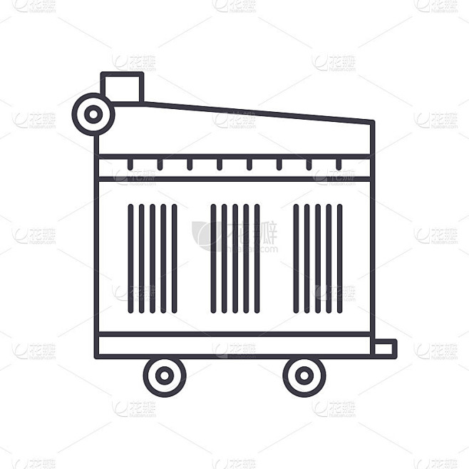 Car radiator concept icon, linear isolated illustr