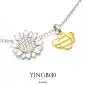 YINGBOO S925银 简约高级感气质精致咖色钻纯银项链 吊坠 女-淘宝网-花瓣网