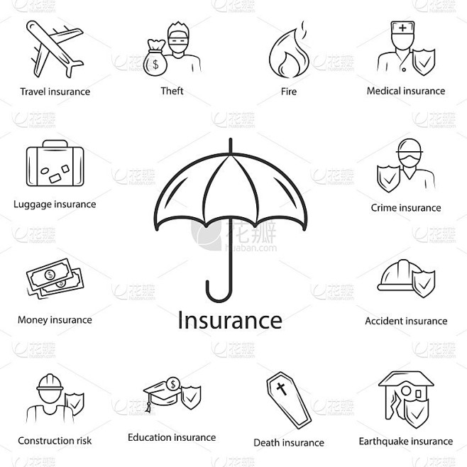 Umbrella insurance icon. Simple element illustrati