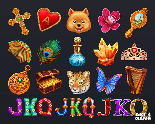 Merlin Slots - Magic Jackpot - Icons and Frames, Art4 Game : Some icons ...