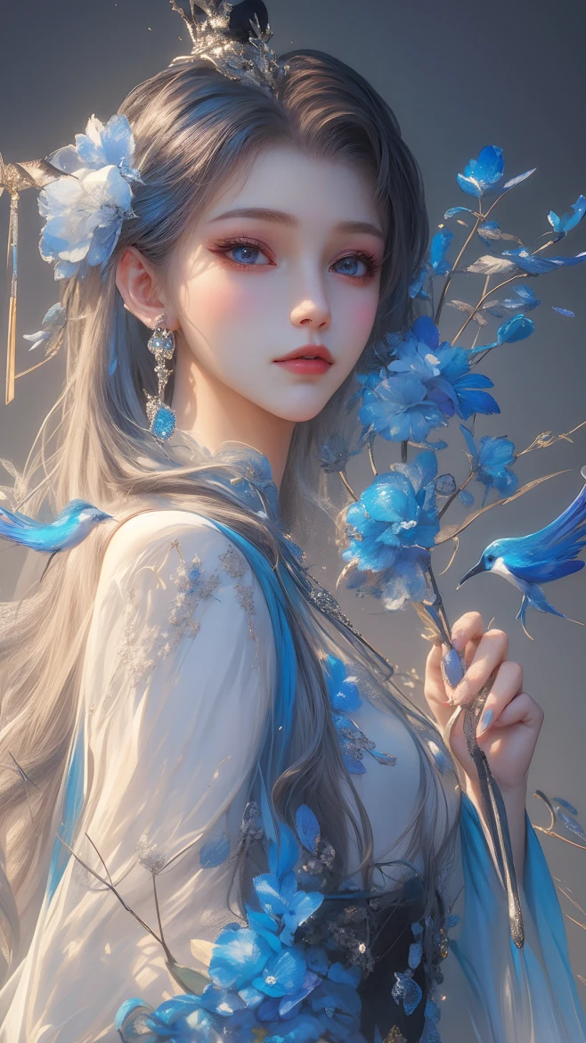 蓝色妖姬女孩-hzj(5)-花瓣网