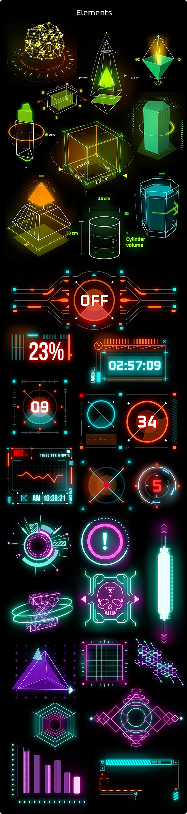 Cyberpunk HUD Elements for After Effects - 11-花瓣网