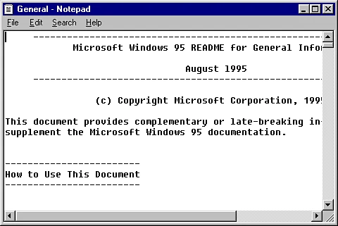 Windows 95B中的记事本-花瓣网