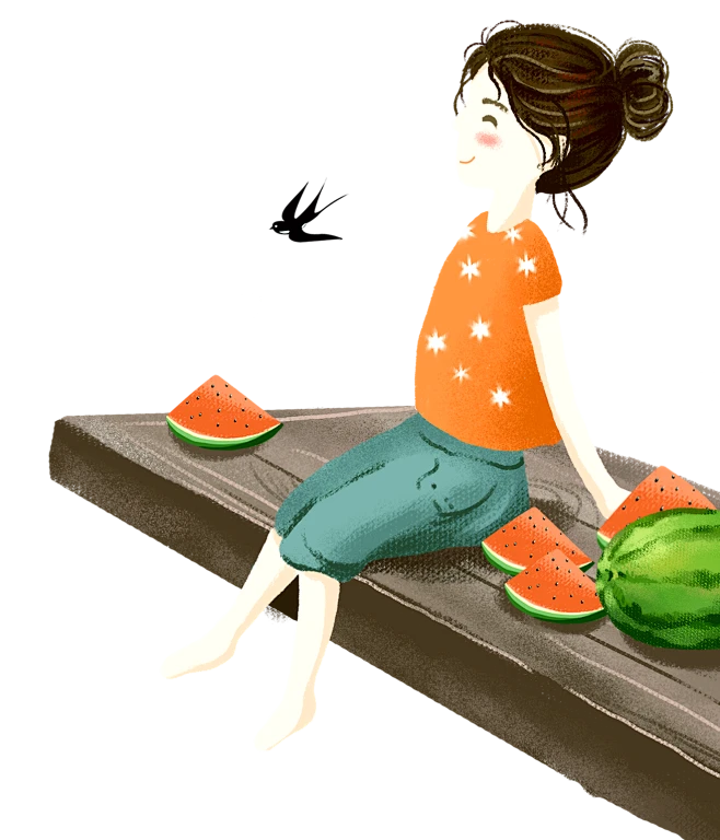 大暑小暑清新女孩-花瓣网