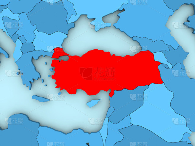 3D地图上的土耳其