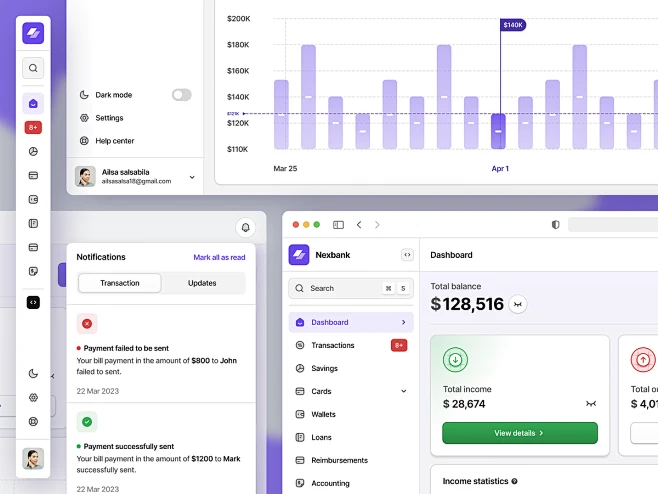 Nexbank - Digital banking app app bank banking branding dashboard ...