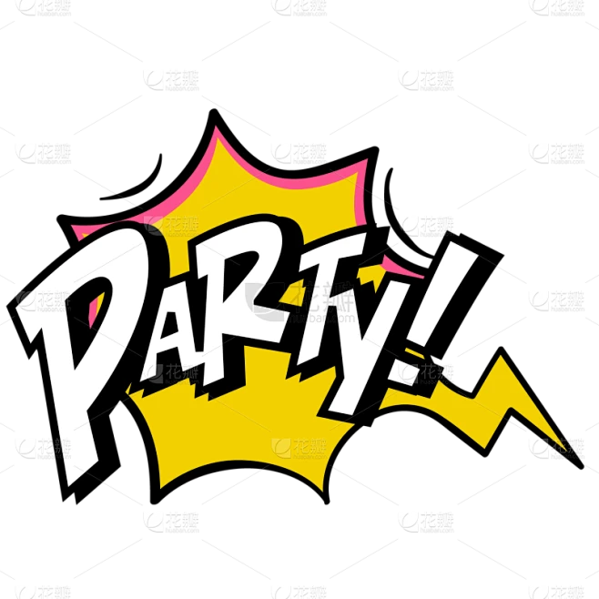 Comic Style Text Sticker素材-花瓣网