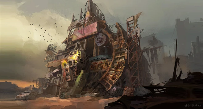 Waste soil scene design-花瓣网