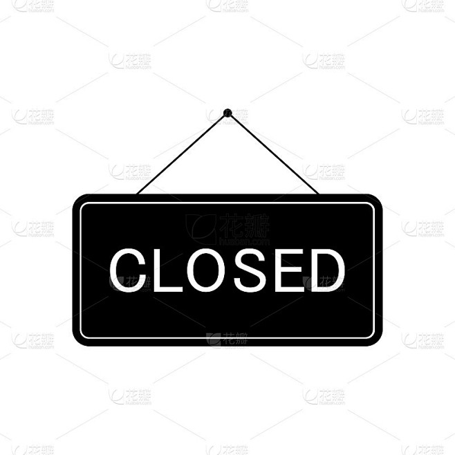 Closed black sign symbol.