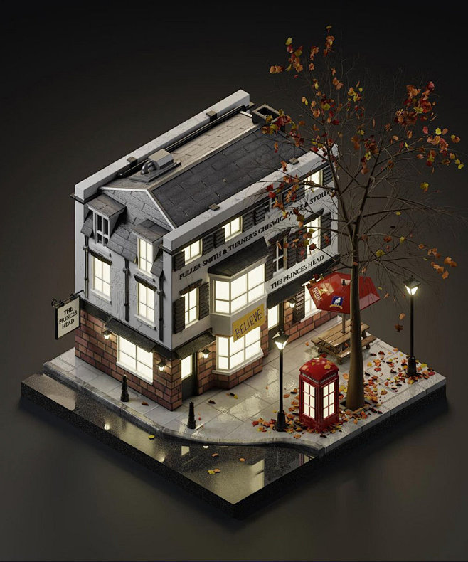 9 组惊艳的 C4D 建筑群作品 by Aaron