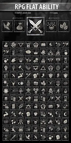 RPG Flat Ability Icons-花瓣网