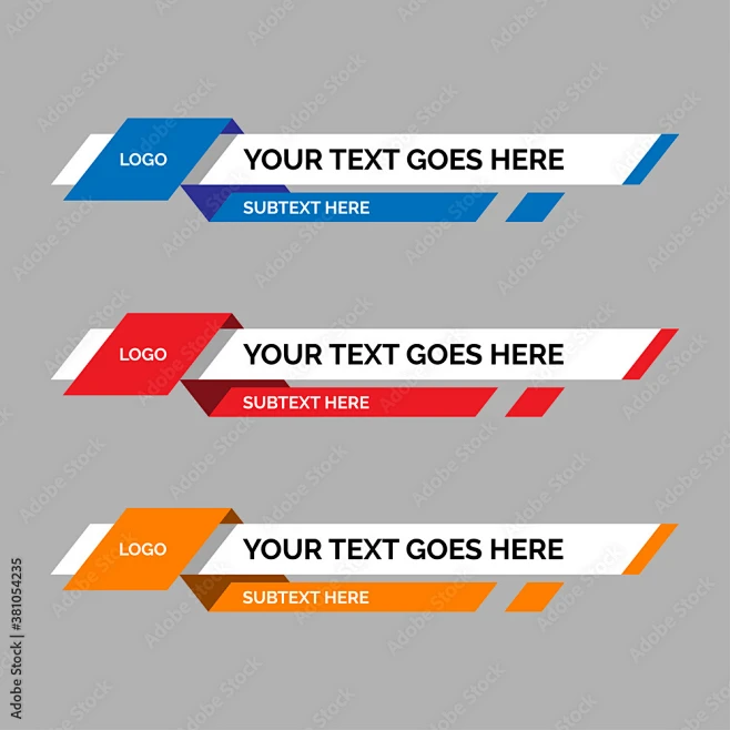 colorful lower thirds set template vector. modern, simple, clean design style. flat design with ...