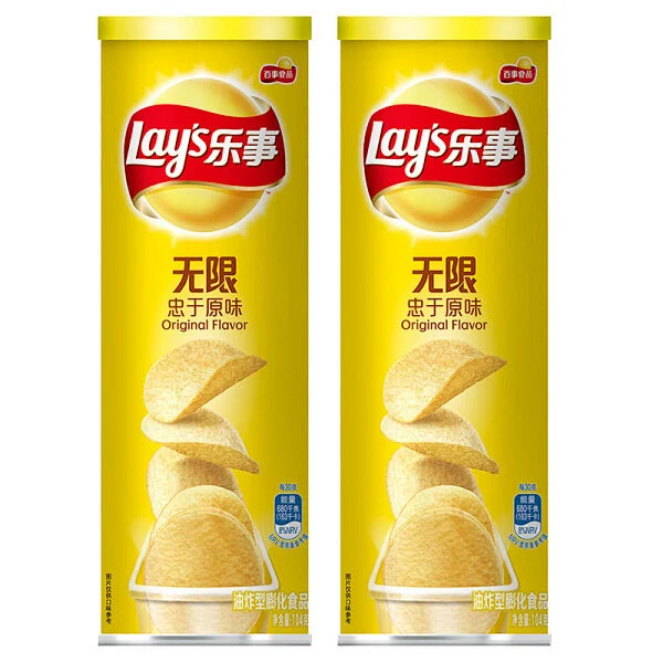 乐事（Lay's） 乐事无限薯片 罐装 忠于原味104g*2-花瓣网