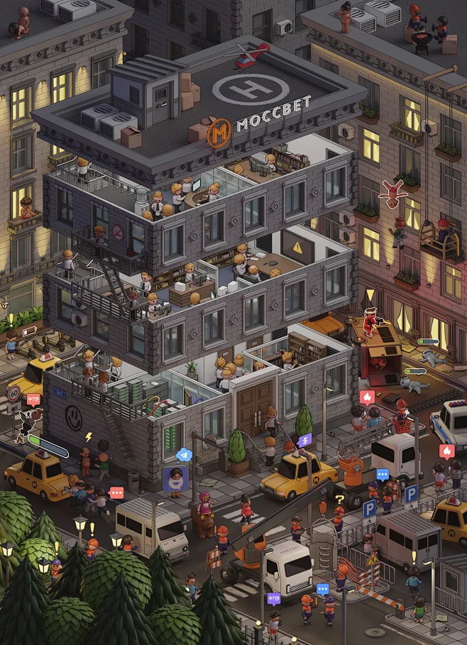 blender blender3d Character city game Game Art Isometric isometry ...