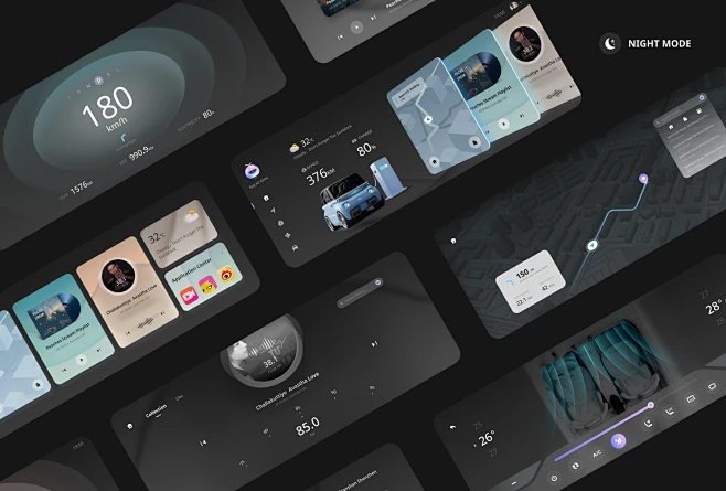 吉利几何GX-11 HMI概念设计咨询项目-APP-UICN用户体验设计平台-花瓣网