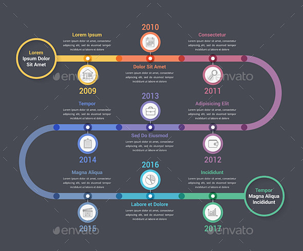 时间轴信息图表,图表Timeline Infographics - Infographics 议程、业务、图表、公司、日期、图,元素,流程 ...