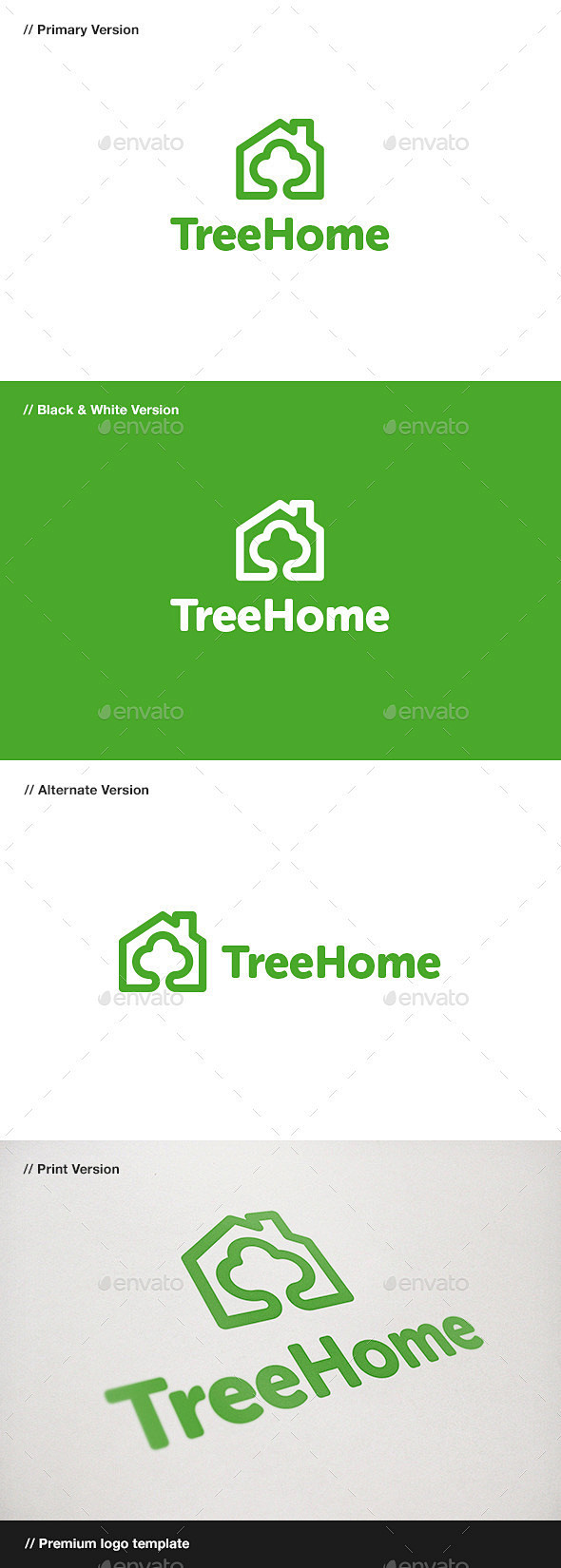 树家庭标志——建筑标志模板Tree Home Logo - Buildings Logo Templates架构、品牌、品牌、公司、建筑、构造 ...