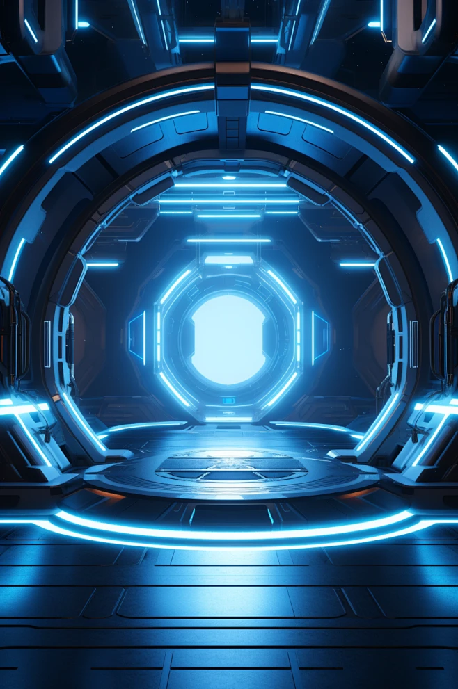 AI数字艺术C4D科幻科技空间背景图-花瓣网