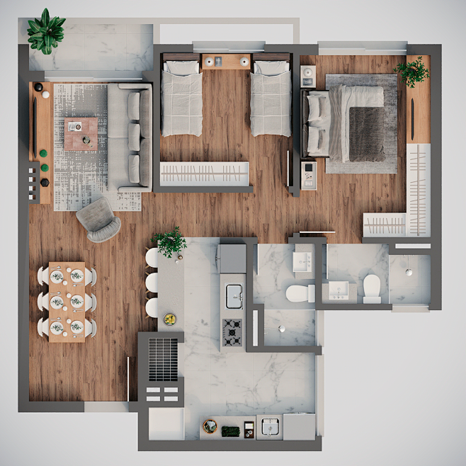 3D 3dsmax architecture archviz corona render empreendimentos floor plan ...