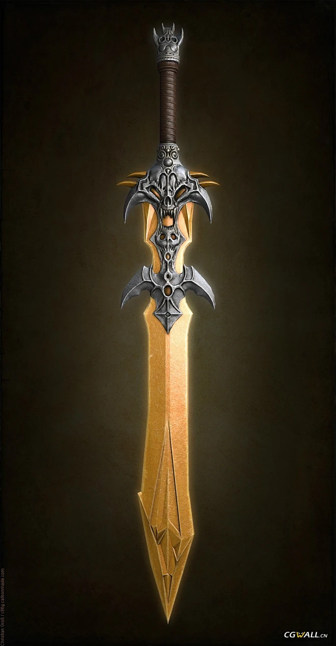CGwall游戏原画网站_DOTA的恶魔刀锋亮剑_3d武器模型渲染图-花瓣网