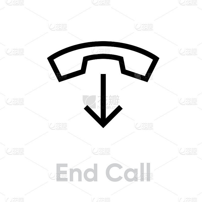 End Call icon. Editable line vector