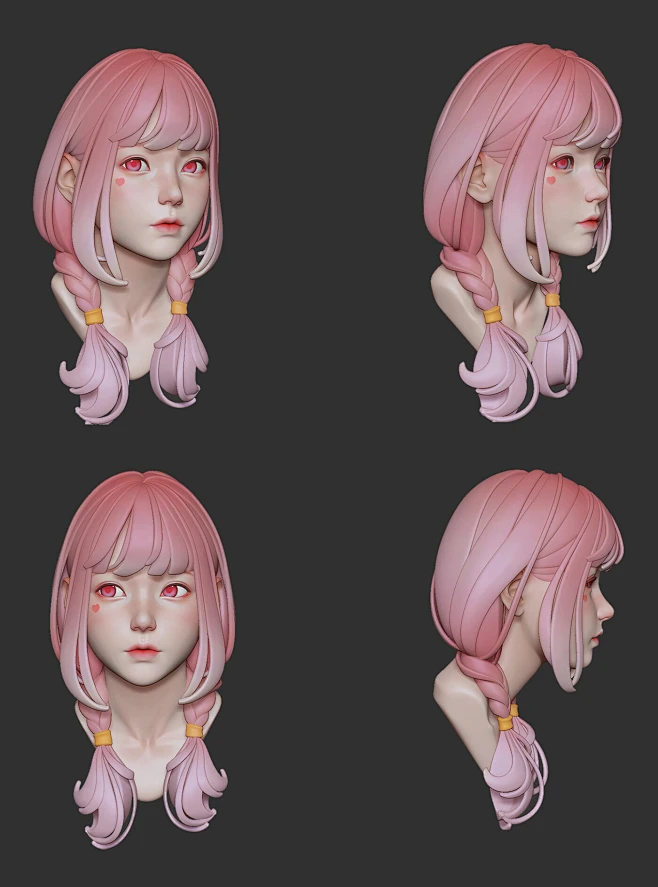 Lady Pink, Chen Chen : Hi , this is a head practice I did with ZB. Polypaint in ZB is used for ...