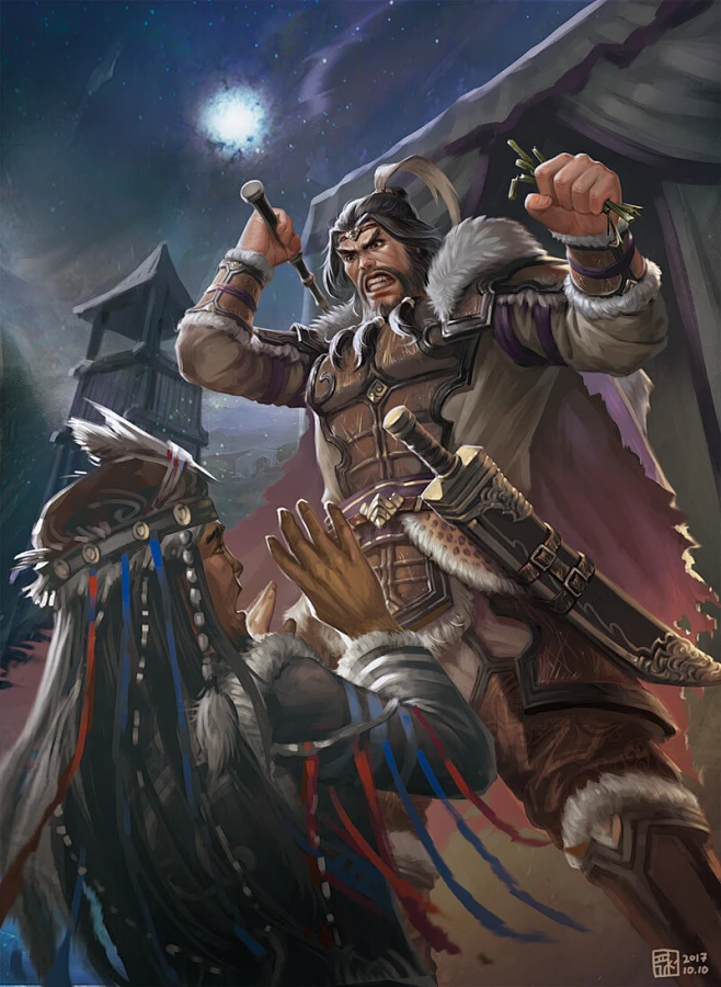 ArtStation - Illustration of War of the Three Kingdoms(WTK)三国杀系列插图, Hanmo Wang@暴力色彩图片_卡牌图片素材-花瓣网