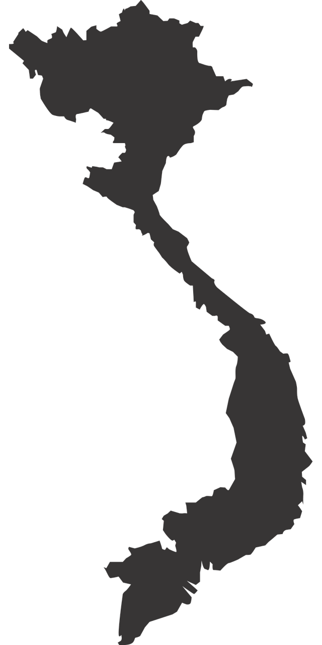 越南, 地图, 轮廓, 国家, 东南亚地区, 亚洲, 河内