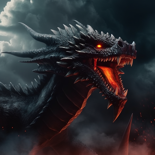 The dragon symbolizes the black background of the Earth, and the dark ...