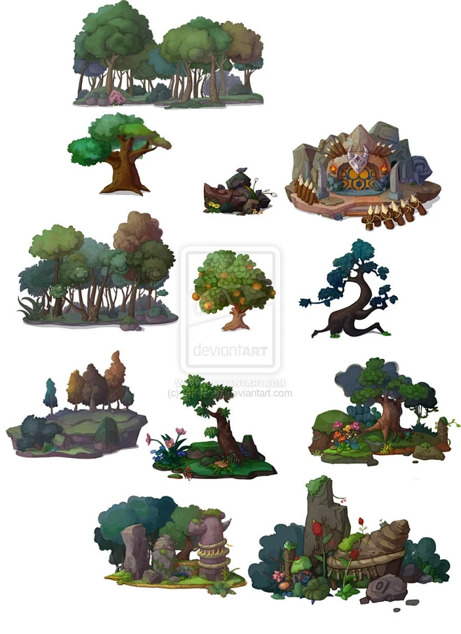 植物原画树原画来自cgbook.cn (421)图片_场景图片素材-花瓣网