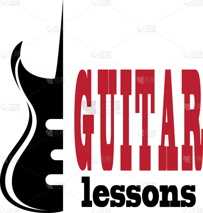 guitar lessons logo creative icon