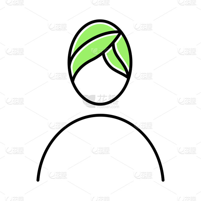 Spa green color icon. Health facility. Mineral spring resort. Woman ...