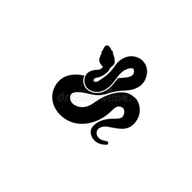 This may contain: black and white snake logo design template on white ...