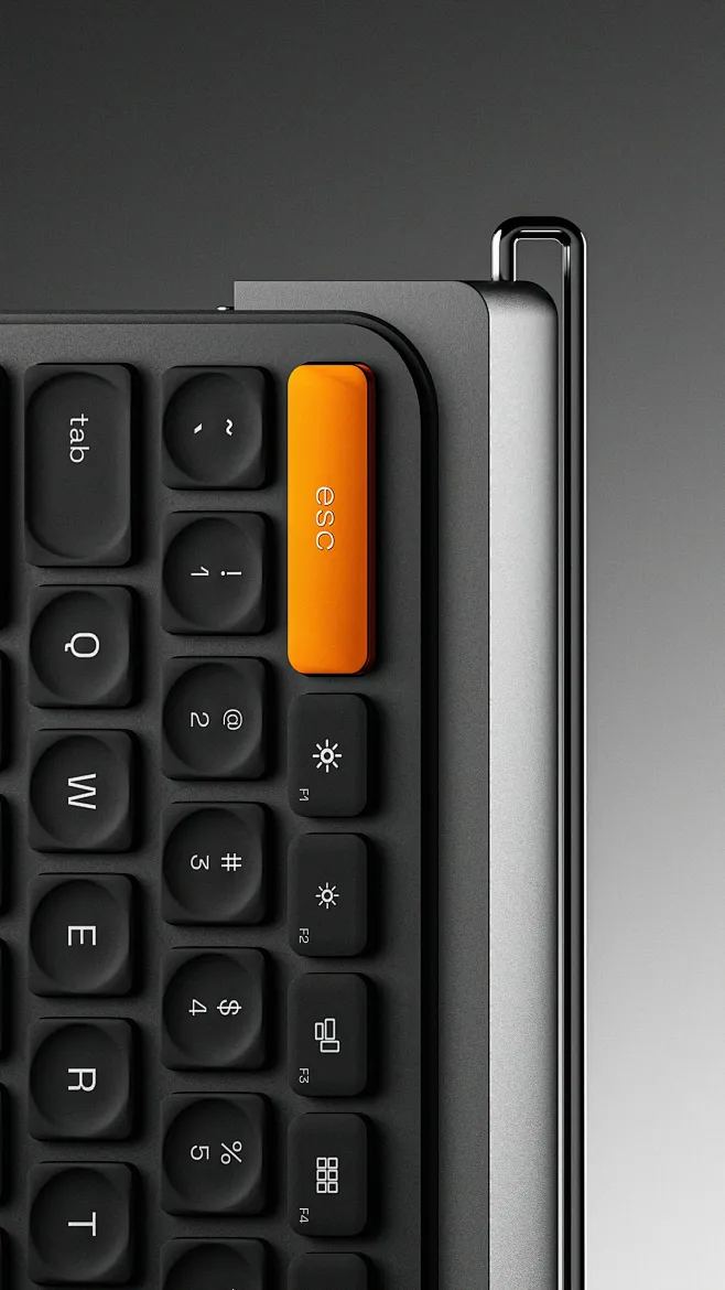 This may contain: an orange and black calculator sitting on top of a ...