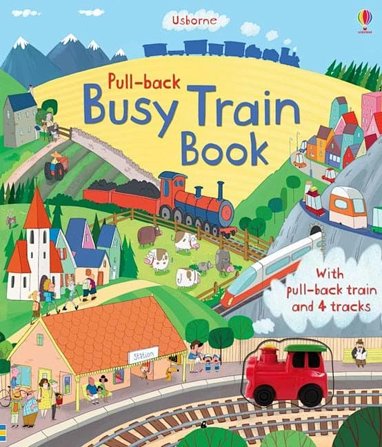 “Pull-back busy train book” at Usborne Children’s Books-花瓣网