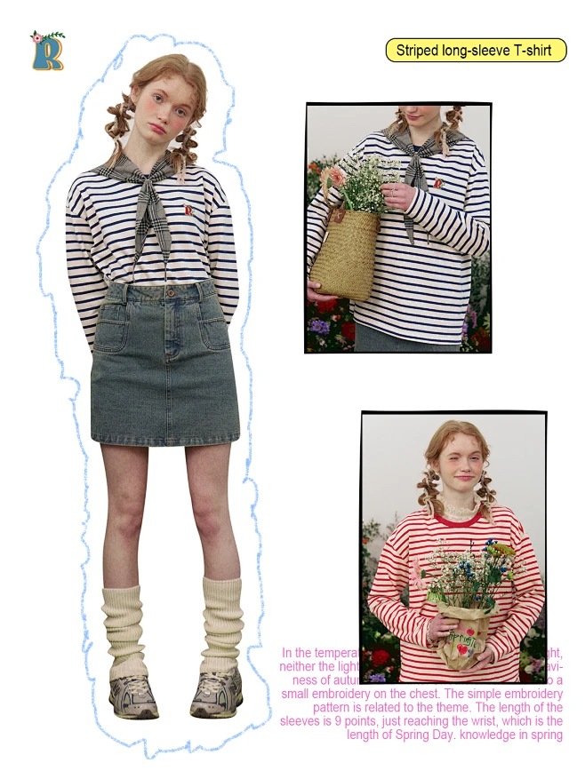 T258条纹长袖T恤-花瓣网