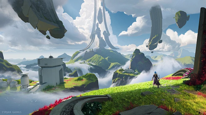 New Ganymede Blue sky key concept-花瓣网