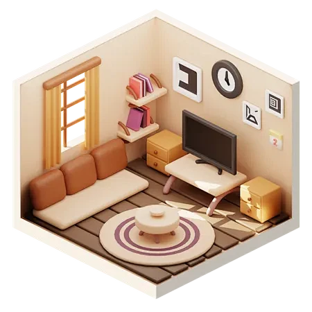 Living Room 3D Icon图片_2.5D图片素材-花瓣网
