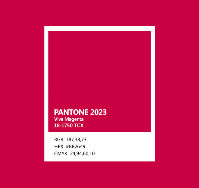 Pantone潘通2023年度代表色非凡洋红色配色彩搭配