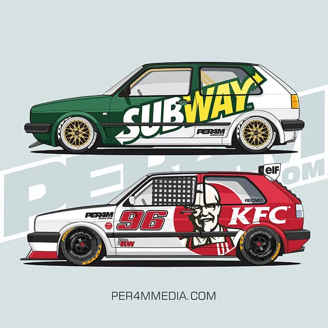 Retro VW Golf MK2 livery design #kfc #bbs #vwgolf #vwgolfmk2 # ...