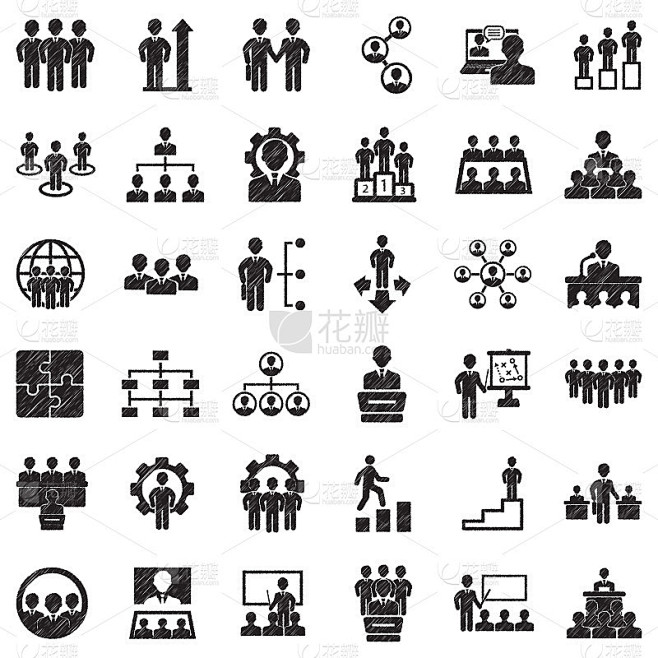 组织图标。黑色涂鸦设计。矢量插图。