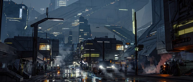 Big/Medium/Small Cyberpunk 3D Asset Pack-花瓣网