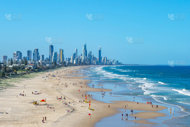 黄金海岸,热带气候,布里斯班,海浪,现代,著名景点,海岸线,波浪,澳大利亚,夏天