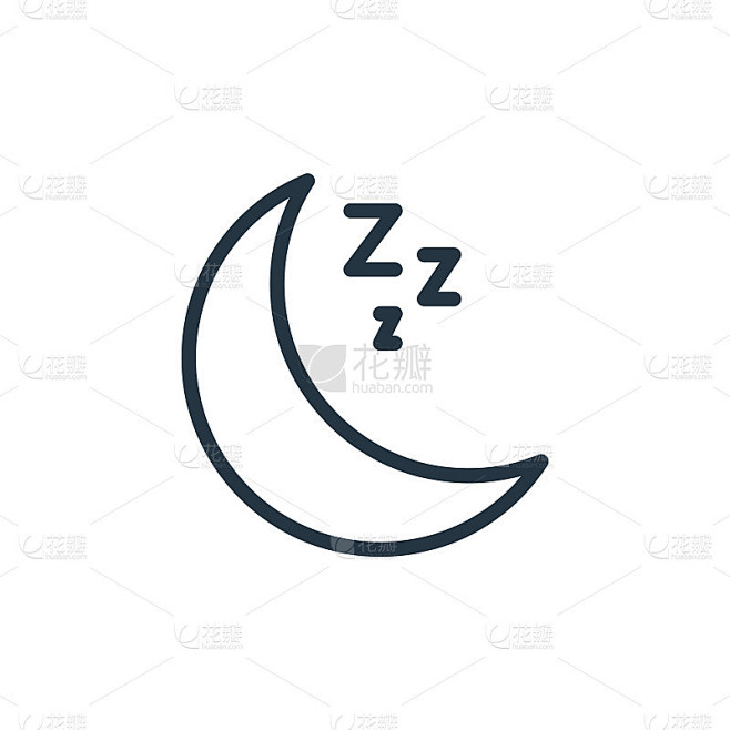 睡觉矢量图标。睡眠可编辑的中风。睡眠线性符号，用于网络和移动应用程序，标志，印刷媒体。细线说明。矢量