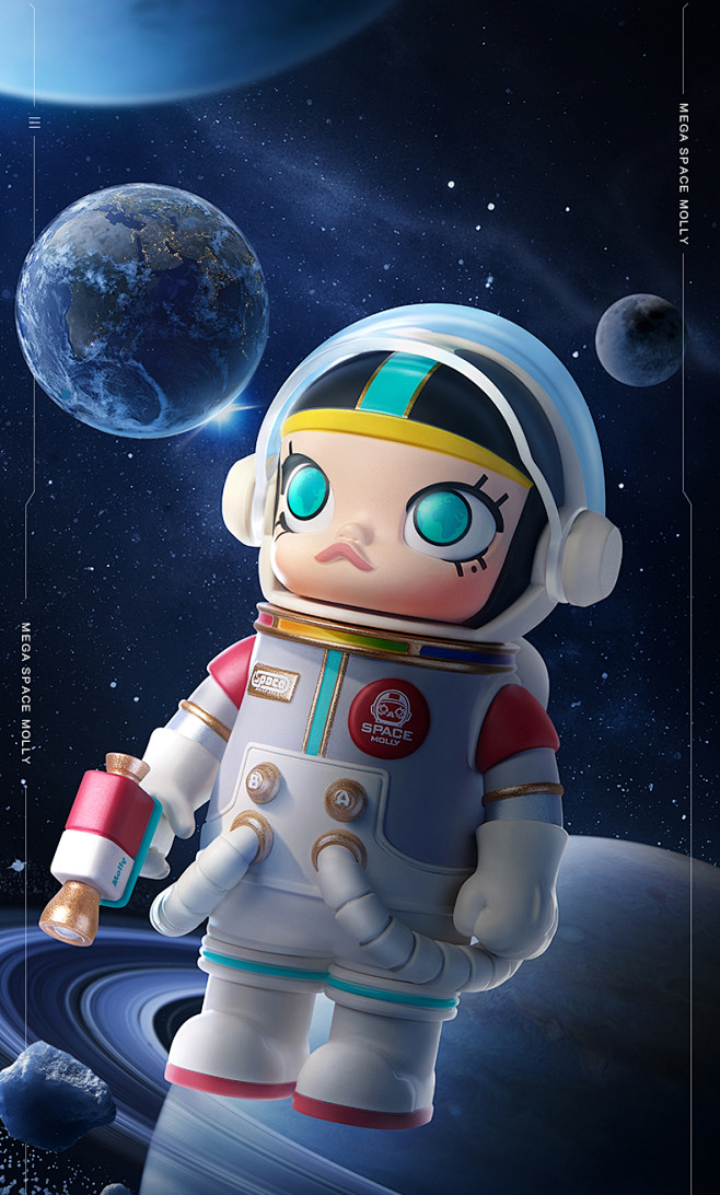 MEGA珍藏系列100% SPACE MOLLY周年盲盒POPMART泡泡玛特手办潮玩-淘宝网