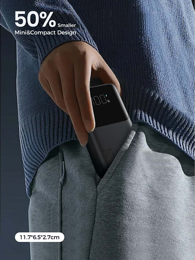 30W mini Power Banks With Dual Cables 10000mAh 20000mAh With USB-A to ...