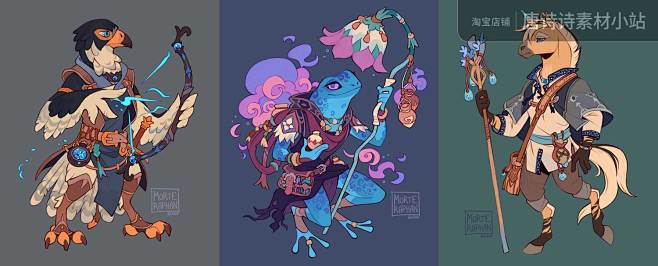 Amarian 插画 速写 怪物 兽人 欧美卡通 参考资料-淘宝网