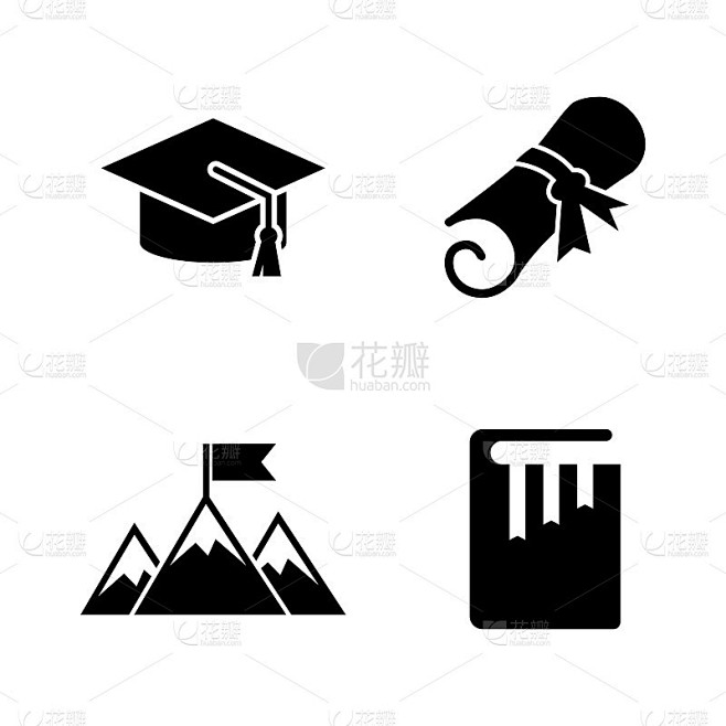 大学和高等教育。简单相关矢量图标