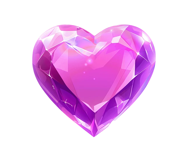linje0489_Heart_shaped_diamond_icon_cartoon_style_game_icon_des ...
